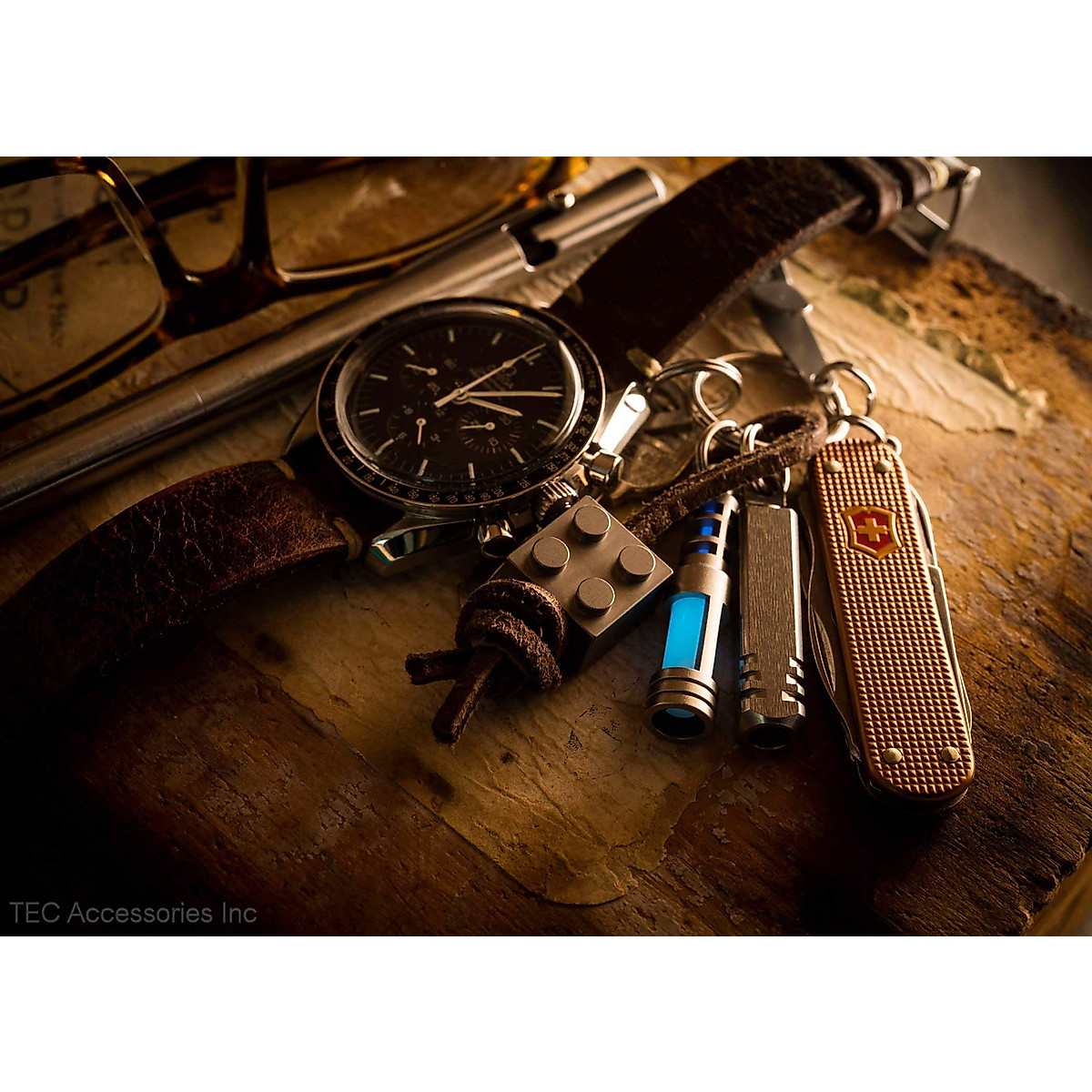 TEC Accessories T-Brick Titanium Lanyard Bead - Keychain, Zipper Pulls, Bags, Knife Lanyard Beads and Paracord Beads for Men - Lightweight and Durable EDC Bead Keychain Accessories