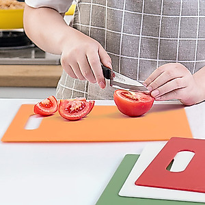 Kiddream Small Plastic Kitchen Cutting Board, Chopping Board Mat Set of 4