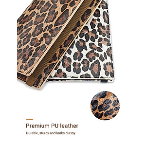 Zreal Checkbook Cover for Men & Women, 2 Pack Premium Vegan Leather Checkbook Holder Slim Wallets for Top & Side Tear Duplicate Checks with RFID Blocking (Dark & Light Leopard)