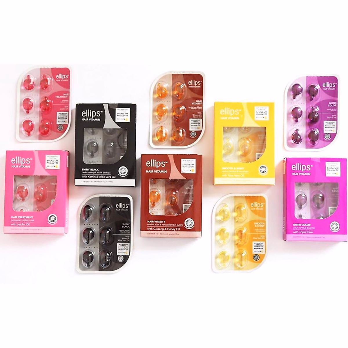 Ellips Hair Vitamins Travel packs No Need to Rinse – with Argan Macadamia Avocado Oils – Vitamins A C E Pro Vitamin B5 – Best Hair Oil Conditioner for All Hair 2020 version (Pink)