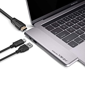 MINIX NEO SD4 USB-C Multiport 480GB SSD Storage Hub for Apple MacBook Air/Pro | 4K@60Hz Display | Thunderbolt 3 | USB 3.0,Sold Technology Limited.(Space Gray)