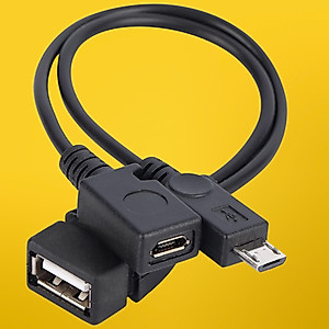 [3 Pack] USB Port Adapter, Micro OTG Cable and Power - Compatible with fireSticks, Streaming Media Devices, Rii and Logitech Keyboards, and Nintendo Switch, SNES, NES Classic