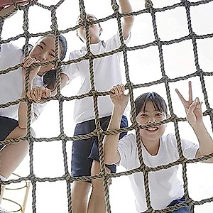 EkiDaz HXRW Rope Net Climbing Net for Kids Climbing Cargo Net Indoor Outdoor Safe Nets for Obstacle Course Playground Treehouse Playground Sets for Backyards (Size : 3 * 4m(9.9 * 12.12ft))