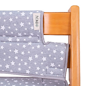 JYOKO Kids Cushion Made Cotton 100% Compatible with Stokke Tripp Trapp high Chair (White Star)