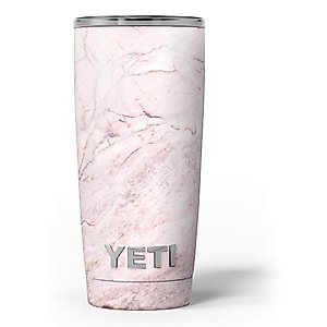 Design Skinz Pink Slate Marble Surface V7 - Skin Decal Vinyl Wrap Kit Compatible with The Yeti Rambler Cooler Tumbler Cups