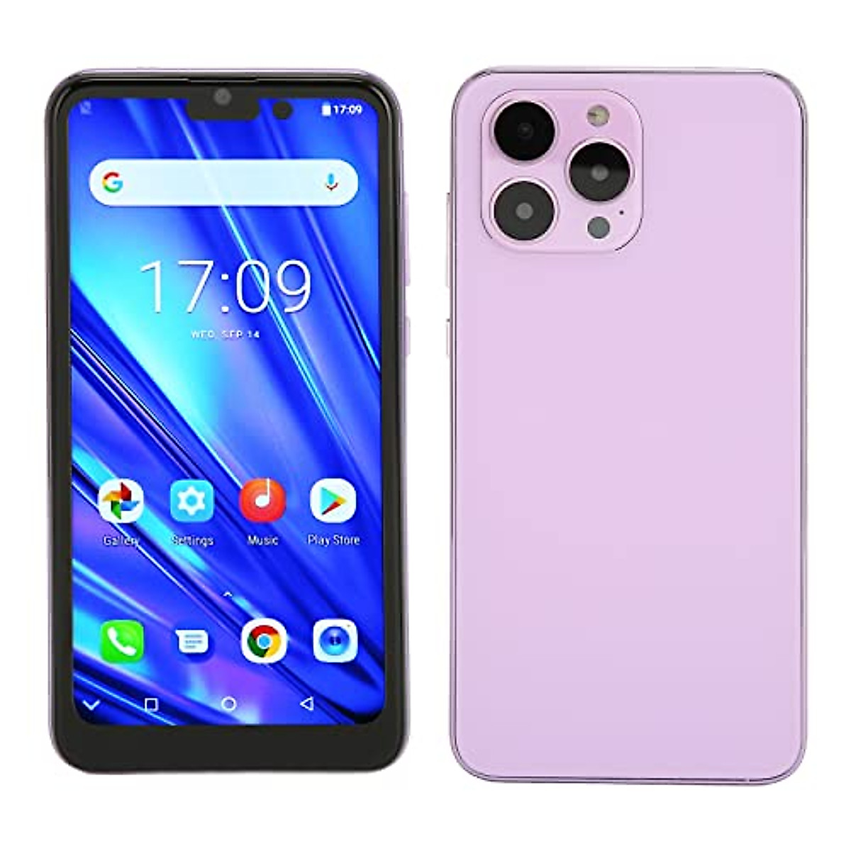 Unlocked Cell Phone, IP14 Pro Smartphone, 4GB 32GB ROM,6.1inch Face Recognition Mobile Phone, Dual Card Dual Standby, Cellphone for Android 10.1 (Purpl)