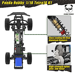 PANDA HOBBY Sport Tetra K1 1/18 RTR Scale 4x4 Rock Crawler 4wd Off-Road Vehicle (Green)