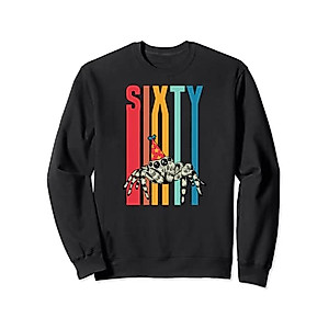 60th Birthday Party Supply Retro Vintage Pet Jumping Spider Sweatshirt