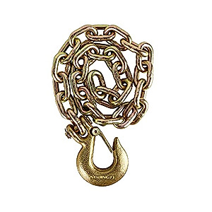 NBJINGYI 3/8" X 35" Trailer Safety Chain 2pcs Grade 70 Binder Chain with Clevis Grab Hooks