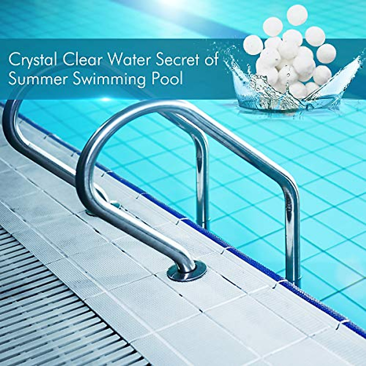 Aitsite 1.5 lbs Pool Filter Balls Eco-Friendly Fiber Filter Media for Swimming Pool Sand Filters (Equals 50 lbs Pool Filter Sand)