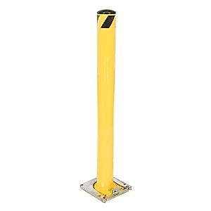 Vestil BOL-RF-48-4.5 Surface Mounted Removable Steel Pipe Safety Bollard, 4-1/2" OD, 48" Height,Yellow