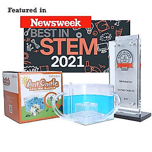 NAVADEAL Ant Farm Castle 2.0 with Connecting Tube, Ant Habitat Science Learning Kit, Best STEM 2021 Educational Kids Toy, Study Insect Behavior at Home & School, Plant Based Blue Gel 3D Maze Ecosystem