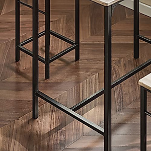 Haotian Bar Set-1 Bar Table and 4 Stools, Home Kitchen Breakfast Bar Set Furniture Dining Set-OGT11 (Natural)