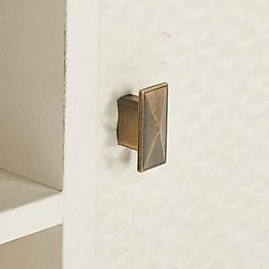 Safavieh Home Collection Halton Distressed White 2-Door 1-Shelf Entertainment Stand up to 55" Flatscreen TV Media Unit