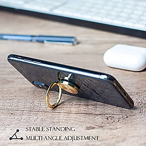 [2 Packs] CD Textures Cell Phone Ring Holder Stand, 360 Degree Rotation Finger Ring Kickstand with Polished Metal Phone Grip for Magnetic Car Mount, Smartphone Accessories