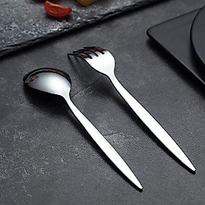 HOMQUEN Flatware Set 40 Pieces, Stainless Steel Silverware Set, Utensils Service for 8, Cutlery Set, Spoons and Forks Sets Dishwasher Safe (Mirror Polish)