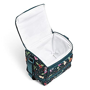 Vera Bradley Women's Recycled Lighten Up Reactive Expandable Cooler Lunch Bag, Hope Blooms Teal, One Size