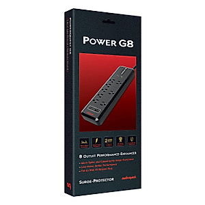 AudioQuest PowerQuest G8 – 8-Outlet Surge Protector with USB-A and USB-C Charging Ports - Perfect for TV, AV Receiver, Xbox, Playstation, Soundbar, Computer, and Home Office