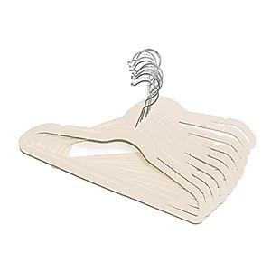 AWENN - Velvet Kids and Babies Clothes Hangers for Closet. Non Slip Kids Clothing Hangers with 360 Degrees Swivel Hook (Beige, 10 pcs)