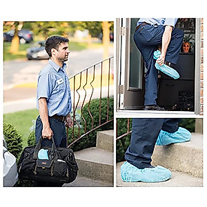 G & F Products - 13033 Premium 100 Pack (50 Pairs ) Disposable Boot & Shoe Covers Slip - Resistant fits up to size 11 US Men and 13 US Women, Blue, Large