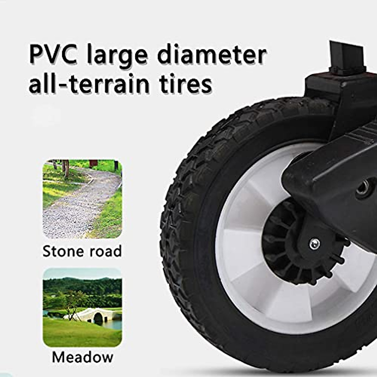 Collapsible Folding Wagon, Collapsible Utility Wagon, Outdoor Folding Cart Heavy Duty with All Terrain Wheels, Garden Cart with Safety Buckle and Side