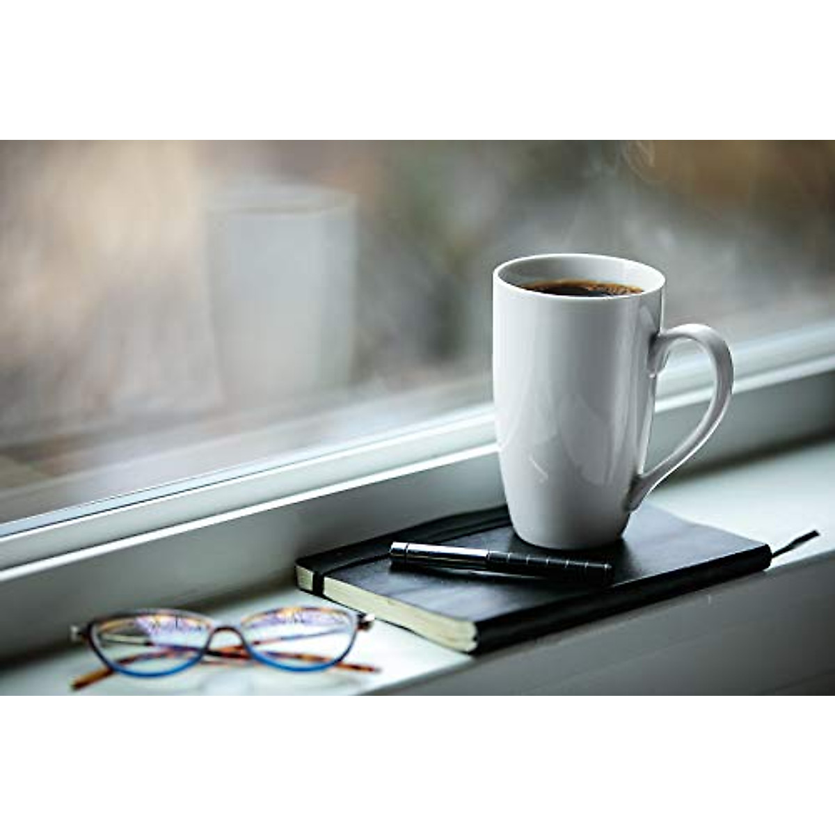 Amuse- Professional Barista Large Cozy Tall Mug for Coffee, Tea or Latte - Set of 6-16 oz