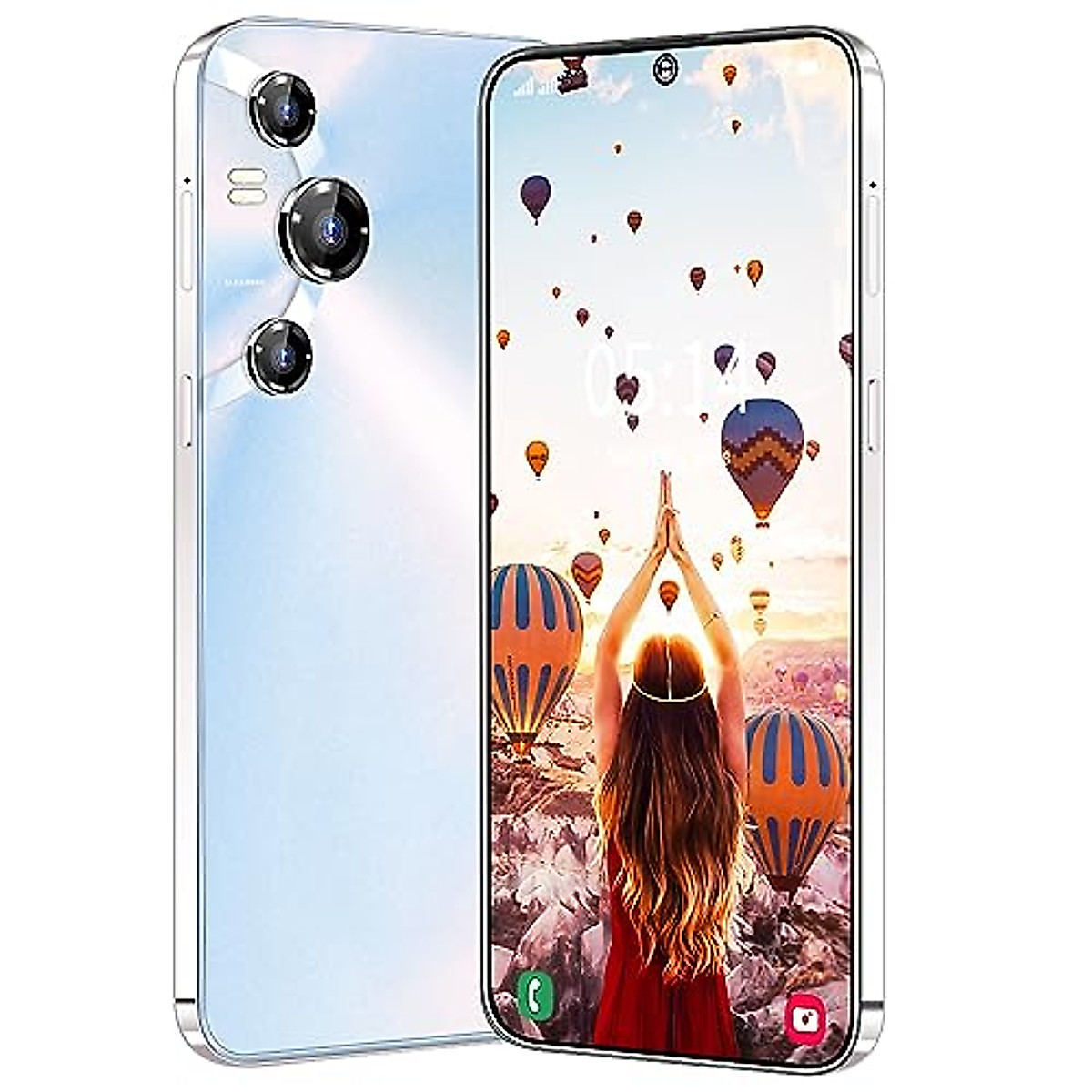 VSMOX 2023 Upgrade Mobile Phones S30Ultra, Mobile Phone 8GB 256GB/128GB, 8000mAh, Android 13, 6.53in HD, 108MP 50MP, 3 Cards Slots, 5G Dual Sim Free Unlocked,White-8GB~256GB