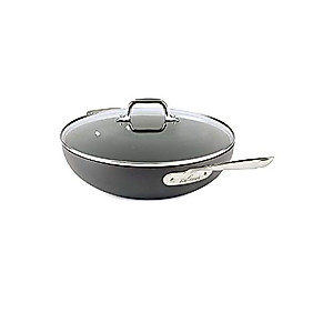 All-Clad HA1 Hard Anodized Nonstick Chef's Pan, Wok 12 Inch Induction Oven Broiler Safe 500F, Lid Safe 350F Pots and Pans, Cookware Black