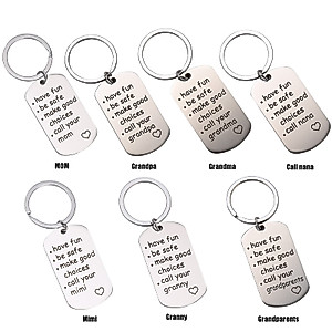 LIBOOI Drive Safe Keychain, Have Fun Be Safe Make Good Choices Stainless Steel Keychain Christmas Birthday Gifts
