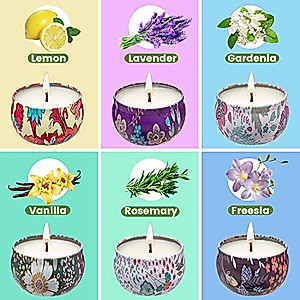 Scented Candles Gift Set for Women, 6 Pack Aromatherapy Candles for Home Scented, Natural Soy Wax Candles with Fragrance, Stress Relief, Gift for Birthday, Mother's Day, Christmas