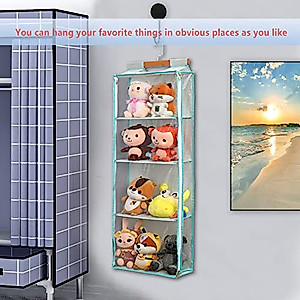 Clear Hanging Handbag Purse Organizer for Closet, TOUNALKER Upgrade Easy Access Wardrobe Tote Bag Storage Holder with Zippers, Washable Dust Pockets Over The Door Space Saving for Bedrooms Living Room