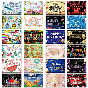 72 Happy Birthday Cards with Envelopes, Birthday Cards Bulk with Box, Blank Inside, 24 Unique Designs, 5x7 inches, Assorted Birthday Greeting Cards for Kids and Women