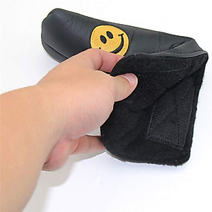 DBYAN Smile Face LIMITED EDITION Golf Blade Putter Covers Head cover for Scotty Cameron Odyssey Callaway Taylormade Titleist Ping Mizuno Cobra,Black/yellow (Black/Yellow)