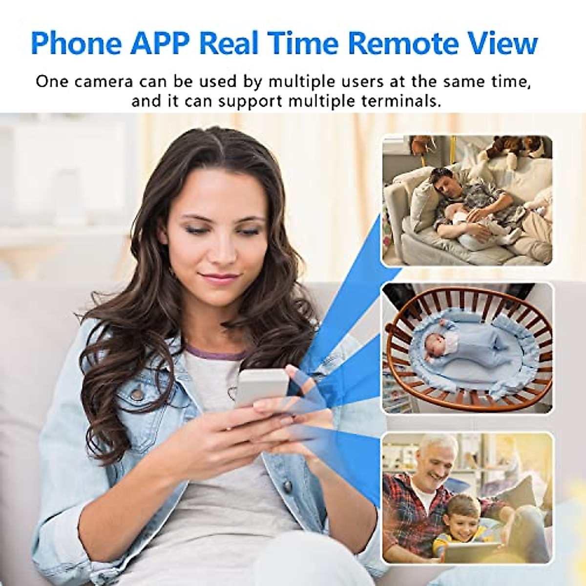 Battery Baby Monitor Wireless WiFi Camera, HD1080P Wireless Security Camera,Portable Surveillance with Night Vision,Motion Detection,Cloud Storage Remote Viewing for Security with iOS Android APP