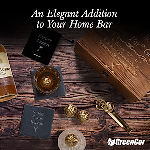 GreenCor Funny Birthday Golf Gifts for Men - Him | Husband | Friend - Whiskey Glass Set Engraved ‘To The “Below Par” Golfer”’ Gifts for Birthday - Christmas - Friend - Bachelors Party - Anniversary