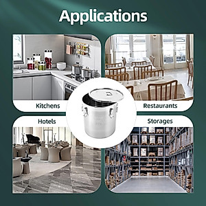 LyeXD 48L Stainless Steel Airtight Canister, Food Storage Containers with Lids Airtight Rice Cereal Grain Container Storage Box, Kitchen Canisters Metal Food Canisters Container for Rice, Grains, Oil