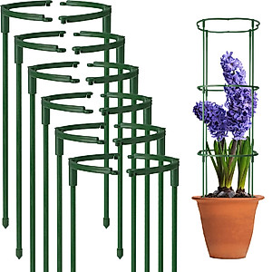 12Packs Plant Support Stake Half Round Plant Support, Stackable 3 Tier Garden Flower Support, Plant Stakes for Indoor Outdoor Plants for Tomato,Monstera, Peony, Hydrangea, Climbing Plants