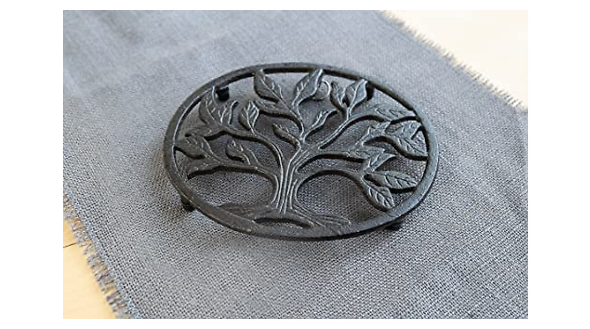 Gasaré Cast Iron Trivet for Hot Dishes - Rustic Tree Roots Design