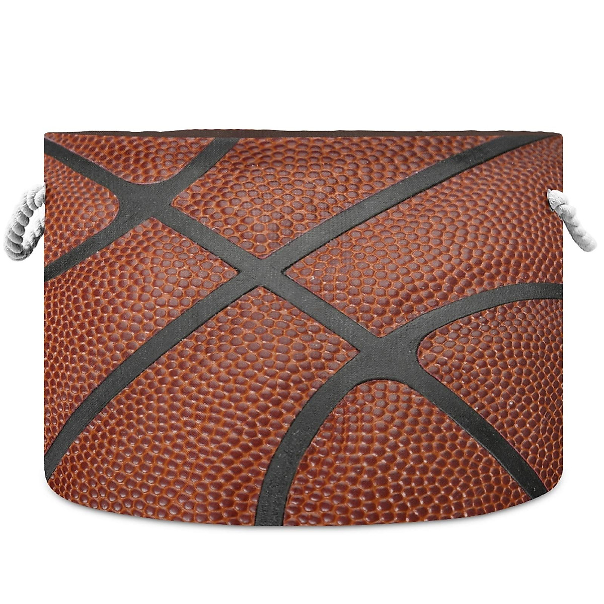 visesunny Storage Basket Basketball Nursery Hamper Canvas Fabric Toy Storage Organizer Bin Storage Box Laundry Basket for Kid Rooms,Playroom,Shelves,Toy Basket