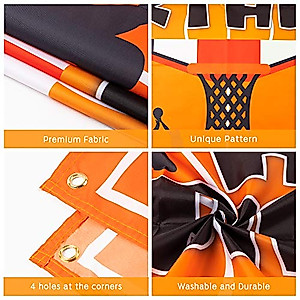 BeYumi Basketball Theme Happy Birthday Photography Backdrop Banner, XtraLarge NBA All Star Slam Dunk Basketball Sports Photo Background Studio Wall Table Decoration Supplies for Kids Boys Birthday