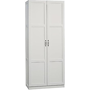 Pemberly Row 29" W Traditional Style Storage Cabinet, Pantry Cabinet, Linen Cabinet with Shelves in White