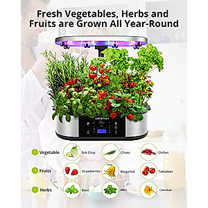 JustSmart WiFi 12 Pods Hydroponics Growing System with APP Controlled, Indoor Garden Up to 30" with 30W 120 LED Grow Light, Silent Pump System, Automatic Timer for Home Kitchen Gardening, GS1 Basic