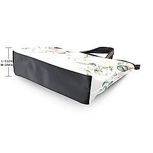 Bolaz Tote Bag with Zipper Women Pink & White Rose Flower Floral Handbags Pockets Shoulder Bag Work Large Office