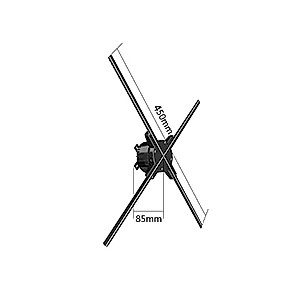 17.7 inch HD 3D Hologram Fan Projector Halloween Display 65s WiFi Bluetooth Can Be Found Projector Lamp 1400P Hi-Resolution Holographic Projector Fan is Best for Business,Store,Shop,Bar(17.7 inch HD)