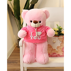 YESGIRL 22.8 inch Large Pink Teddy Bear Valentines Day Stuffed Animal, Soft Stuffed Bear Plush Toy for Her, Birthday Gifts for Girlfriend, Boyfriend, Kids, Boys and Girls