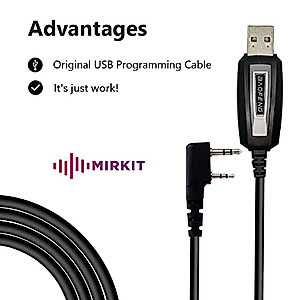 MIRKIT Baofeng Programming Cable for UV-5R and UV-82 for Two Way Ham Portable Radios: UV-5R,5RA,5R Plus,5Re,BF F8HP, BF-888S, UV82HP, 5RX3 and Lanyard