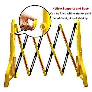 Reliancer Expandable Mobile Barricade Portable Water Filled Expanding Safety Barrier Gate Outdoor Plastic Retractable Traffic Fence Flexible Crowd Control Barriers Guard Extensible to 8.2FT