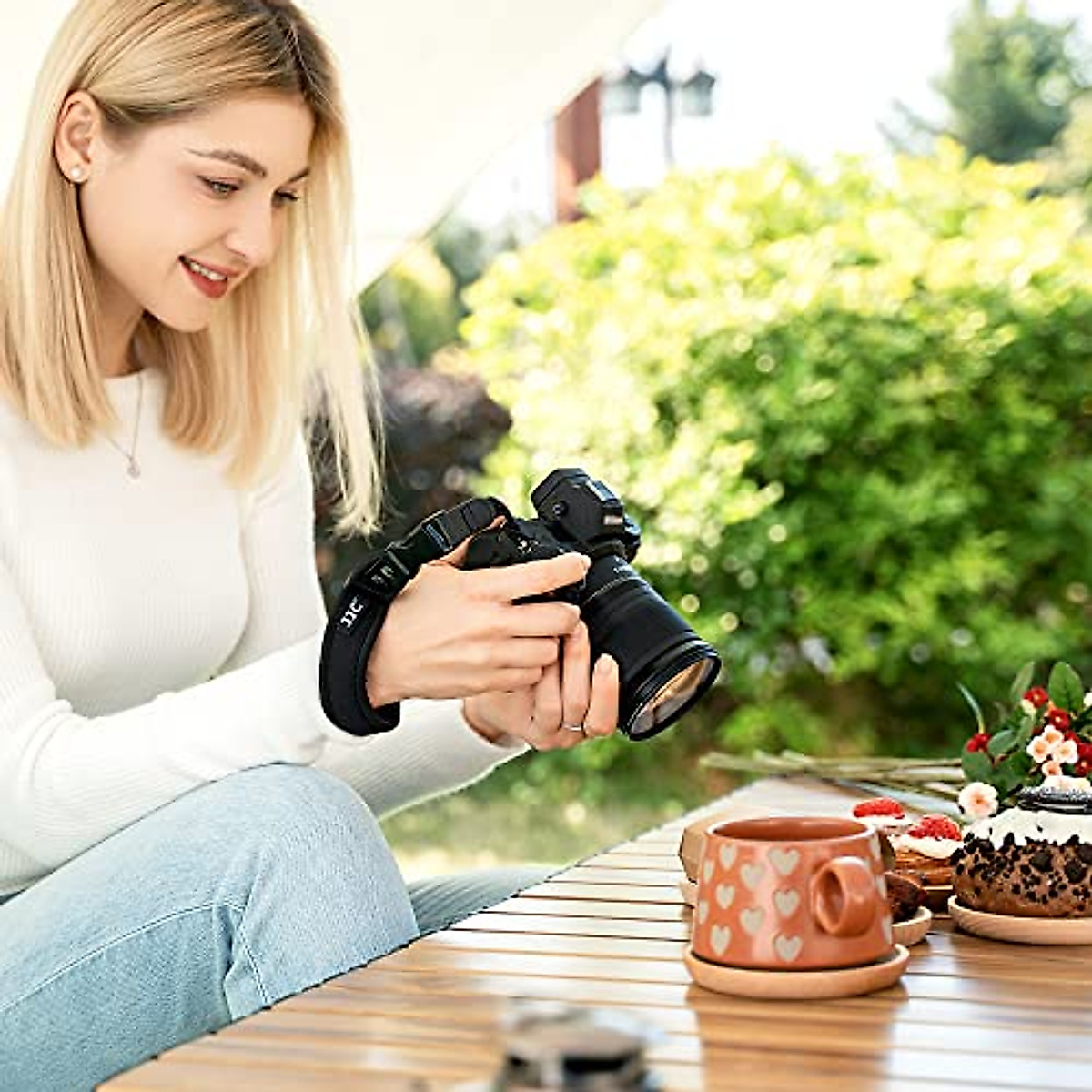 Soft Neoprene Camera Hand Wrist Grip Strap with Quick-Release for Canon EOS R10 R7 R5 R6 R RP Rebel T8i T7 T7i SL3 90D Sony A7 IV III Nikon Z 30 Z fc Z50 Z5 Z6 Z7 II Fuji X-T4 X-S10 X-T30 II X-Pro3