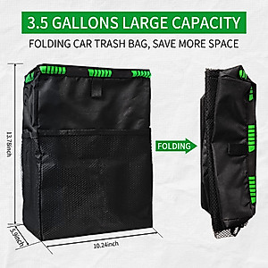 GaRhomxy Car Trash Can, Hanging Car Trash Bag, Large Capacity Foldable Waterproof Litter Garbage Bag Organizer for Cars, SUVs, Trucks, Car Interior Accessories