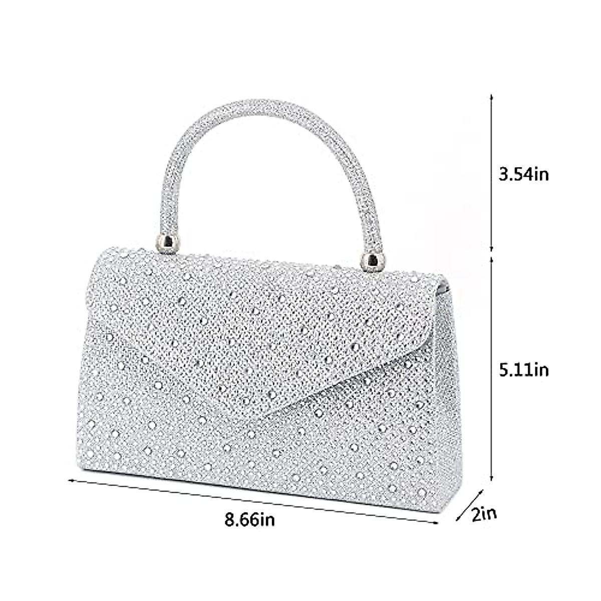 Gabrine Women's Luxury Rhinestone Decor Evening Bag Party Clutches Wedding Purses Cocktail Prom Handbags